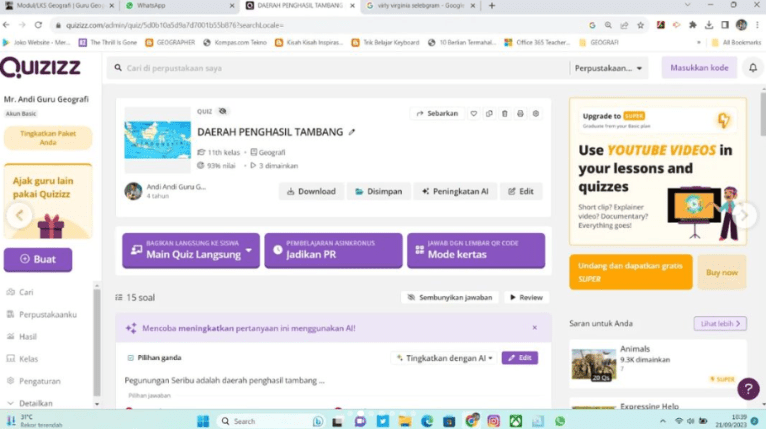 Post Test Menggunakan Quizizz Mode Kertas – Guru Geografi MAN 1 ...
